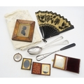 A Victorian cased Ambrotype photographic portrait, together with other ...