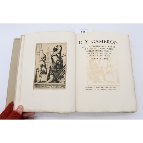 Rinder, Frank D.Y. Cameron: An Illustrated Catalogue of his Etched Work ...