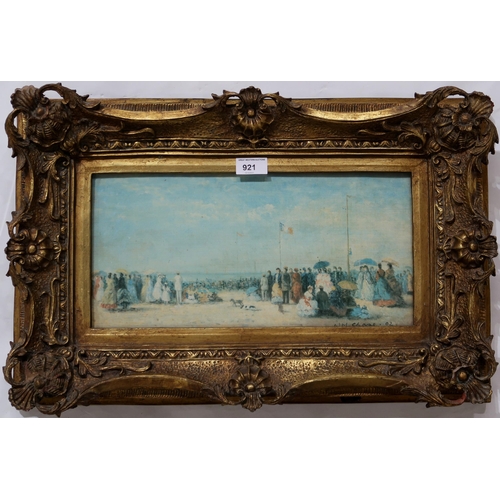 W.M.CHASE AFTER BOUDIN Trouville,print on canvas, 19 x 39cm