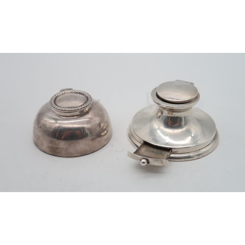 A silver inkwell, by Joseph Gloster Ltd, Birmingham, and a silver ...
