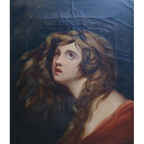 AFTER GEORGE ROMNEY Portrait of Emma Hamilton, oil on canvas, 36 x 30cm