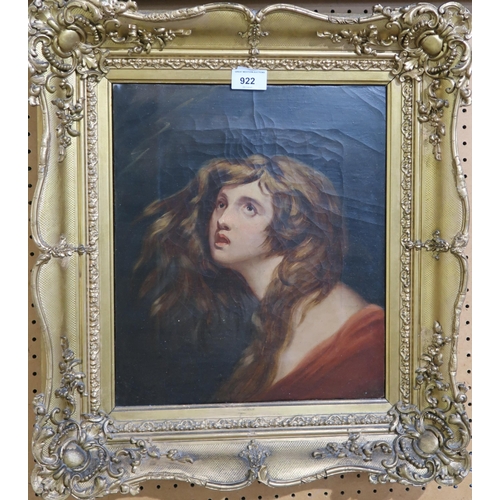 AFTER GEORGE ROMNEY Portrait of Emma Hamilton, oil on canvas, 36 x 30cm