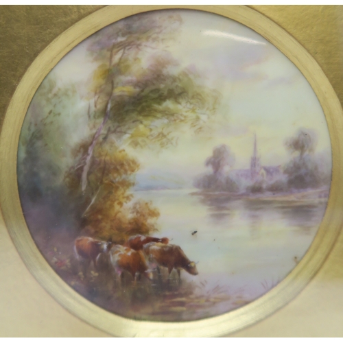 JOHN STINTON (1854-1956) A ROYAL WORCESTER PORCELAIN PLAQUEPainted with ...