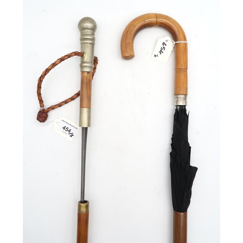 A bamboo sword stick, concealing a steel stiletto blade measuring ...