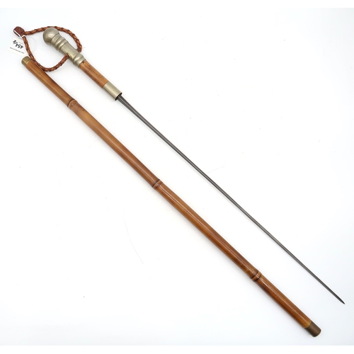 A bamboo sword stick, concealing a steel stiletto blade measuring ...