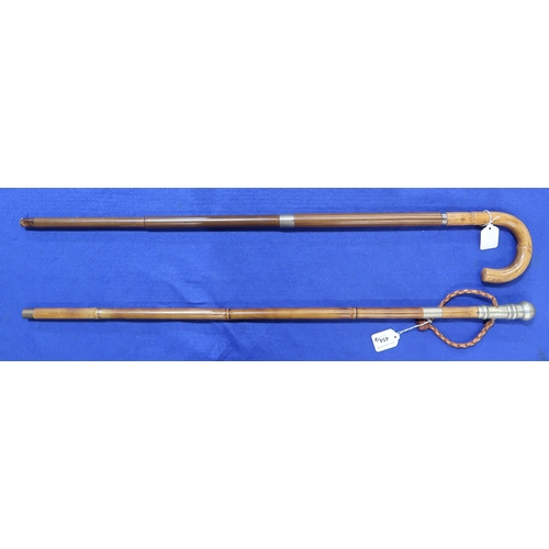 A bamboo sword stick, concealing a steel stiletto blade measuring ...