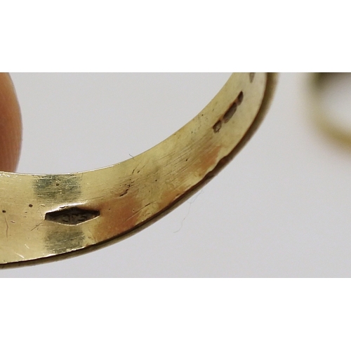 A German '8ct' gold gents signet ring stamped '333' set with 0.05ct ...