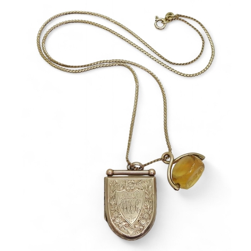 A yellow metal Masonic Locket presented by The London District Temple ...