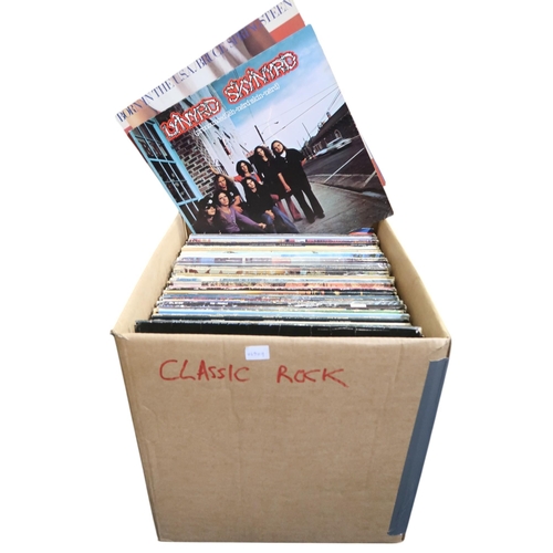VINYL RECORDS a good box of Classic Rock vinyl LP records with Beatles ...