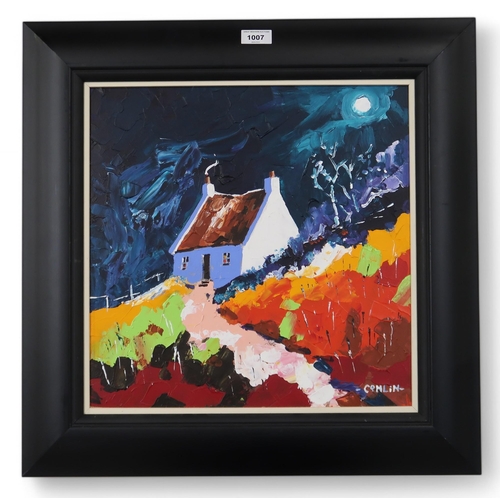 JIM CONLIN (SCOTTISH 1945-2024) MOONLIT HIDEAWAY II Acrylic on canvas ...