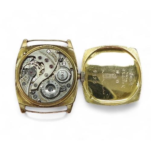 A 9ct gold vintage Rolex watch the dial signed Rolex the movement Rolex ...
