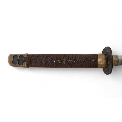 A JAPANESE KATANAShinshintō, of impressive proportions, the tang unsigned, the bound tsuka having co
