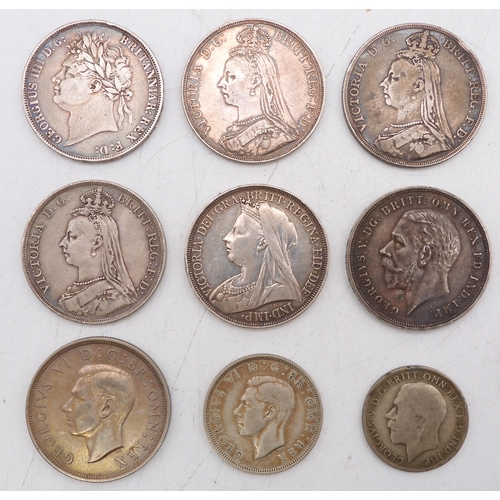 Great Britain a lot to include George IIII crown 1822, Victoria crown ...