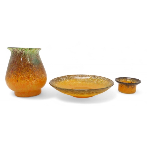 JOHN MONCRIEFF LTD, PERTH - MONART VASEin mottled orange and green with ...