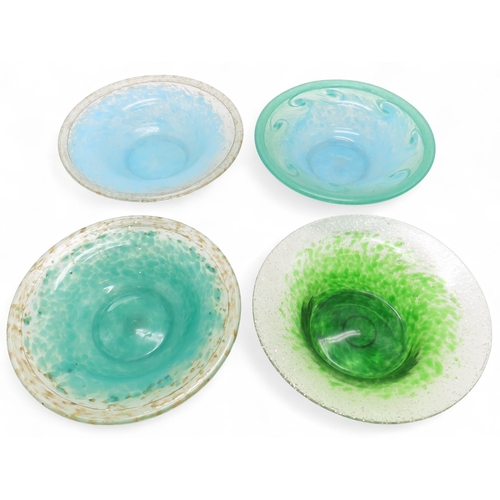 JOHN MONCRIEFF LTD, PERTH - MONART GLASS DISHin mottled green and clear ...