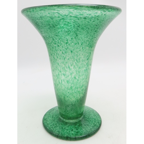 JOHN MONCRIEFF LTD, PERTH - MONART LIDDED POTin clear glass with green ...