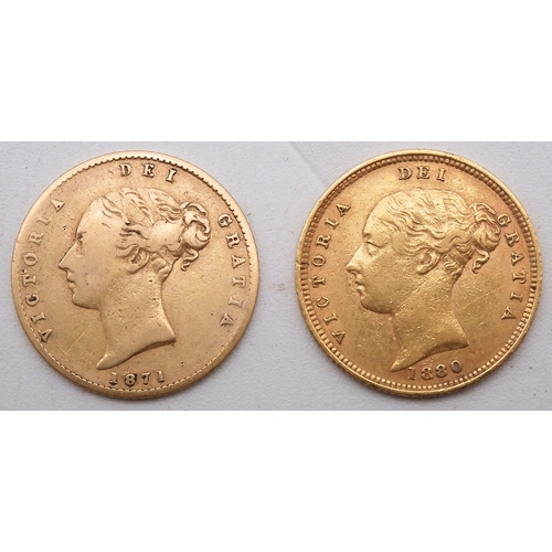 VICTORIA (1837-1901) 1/2 SOVEREIGN 1880Obverse Young head of Queen ...