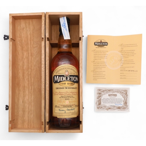 MIDLETON VERY RARE IRISH WHISKEY bottled in 2005, with original wooden ...