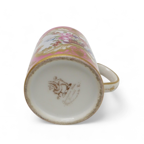 A Rockingham mug, the pink ground with floral decoration, a Herend pot ...