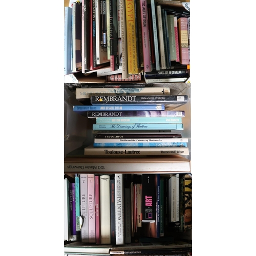 ART REFERENCEThree boxes of art reference books, including titles on ...