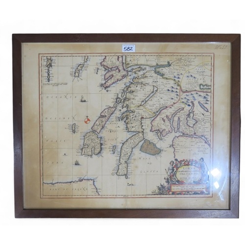 Two coloured engraved regional Scottish maps after Pieter Schenk and ...