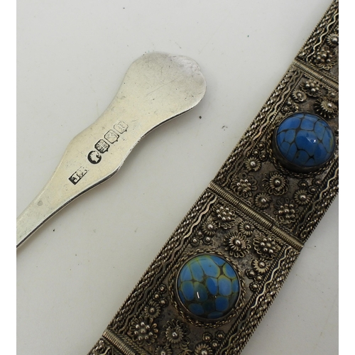 A Connemara marble set brooch with Dublin hallmarks for 1935, a ...