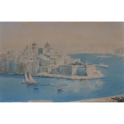JOSEPH GALEA (MALTESE 1904-1985) SENGLEA FROM SALUTTING BATTERY, MALTA ...