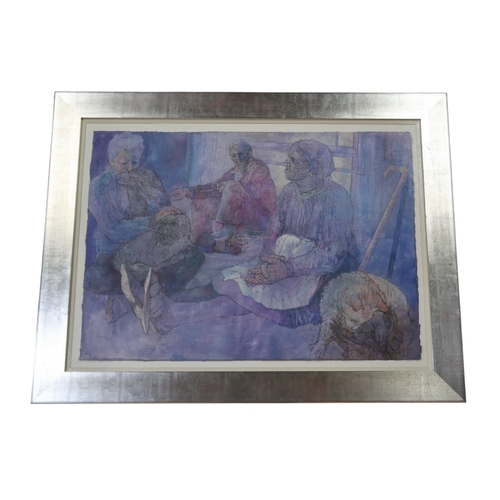 ANDA PATERSON RSW RGI (SCOTTISH 1935- 2022) BEGGAR'S SONG Mixed media ...