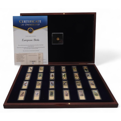 European Birds, a collection of 24 gold plated copper ingots featuring ...