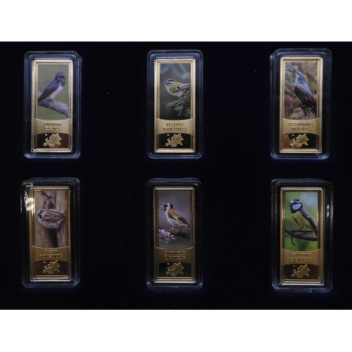 European Birds, a collection of 24 gold plated copper ingots featuring ...