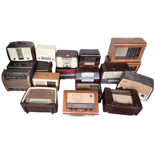 A collection of approximately 19, 20th century valve and transistor ...