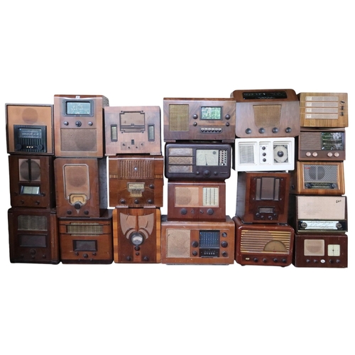 A collection of approximately 22, 20th century valve and transistor ...