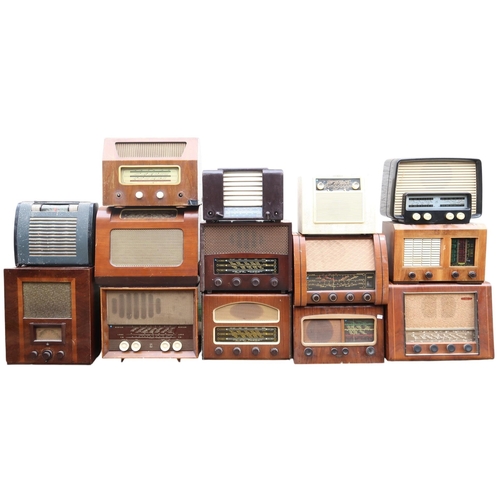 A collection of approximately 14, 20th century valve and transistor ...
