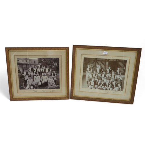 A WW1-period football team photograph, the ball to foreground marked ...