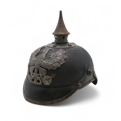 A WW1-PERIOD IMPERIAL GERMAN PRUSSIAN OTHER RANKS PICKELHAUBEWith grey ...