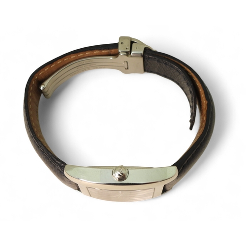 A BAUME & MERCIER AUTOMATICwith a two tone navy blue dial with silvered ...