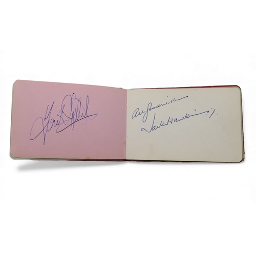 A small 20th century autograph album, with signatures to include Billy ...