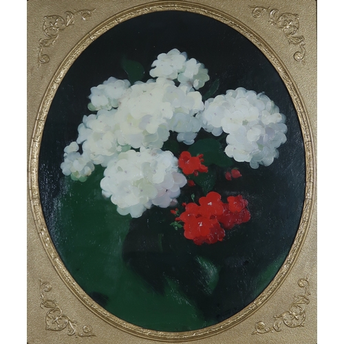JAMES STUART PARK (SCOTTISH 1862-1933) RED AND WHITE HYDRANGEA Oil on ...