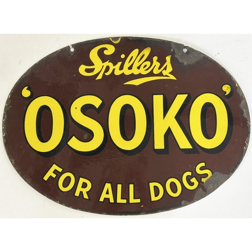 SPILLERS SHAPES/ OSOKO DOUBLE SIDED ENAMEL SIGN. 22 x 16ins. Brown ...