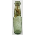 RIPON EARLY NARROW NECK CODD BOTTLE. 7.4ins tall, aqua glass. A ...