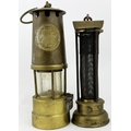 MINORS LAMP DUO. Tallest 10.5ins. One with badge PROTECTOR LAMP ...