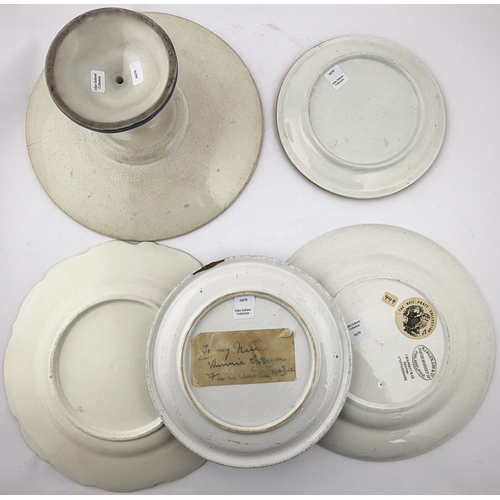 PRATT WARE PLATE GROUP. Largest 9ins. Multi coloured. Various scenes ...