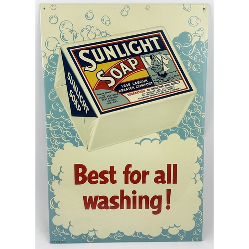 SUNLIGHT SOAP TIN SIGN. 18 x 12ins. Colourful tin sign for Sunlight ...