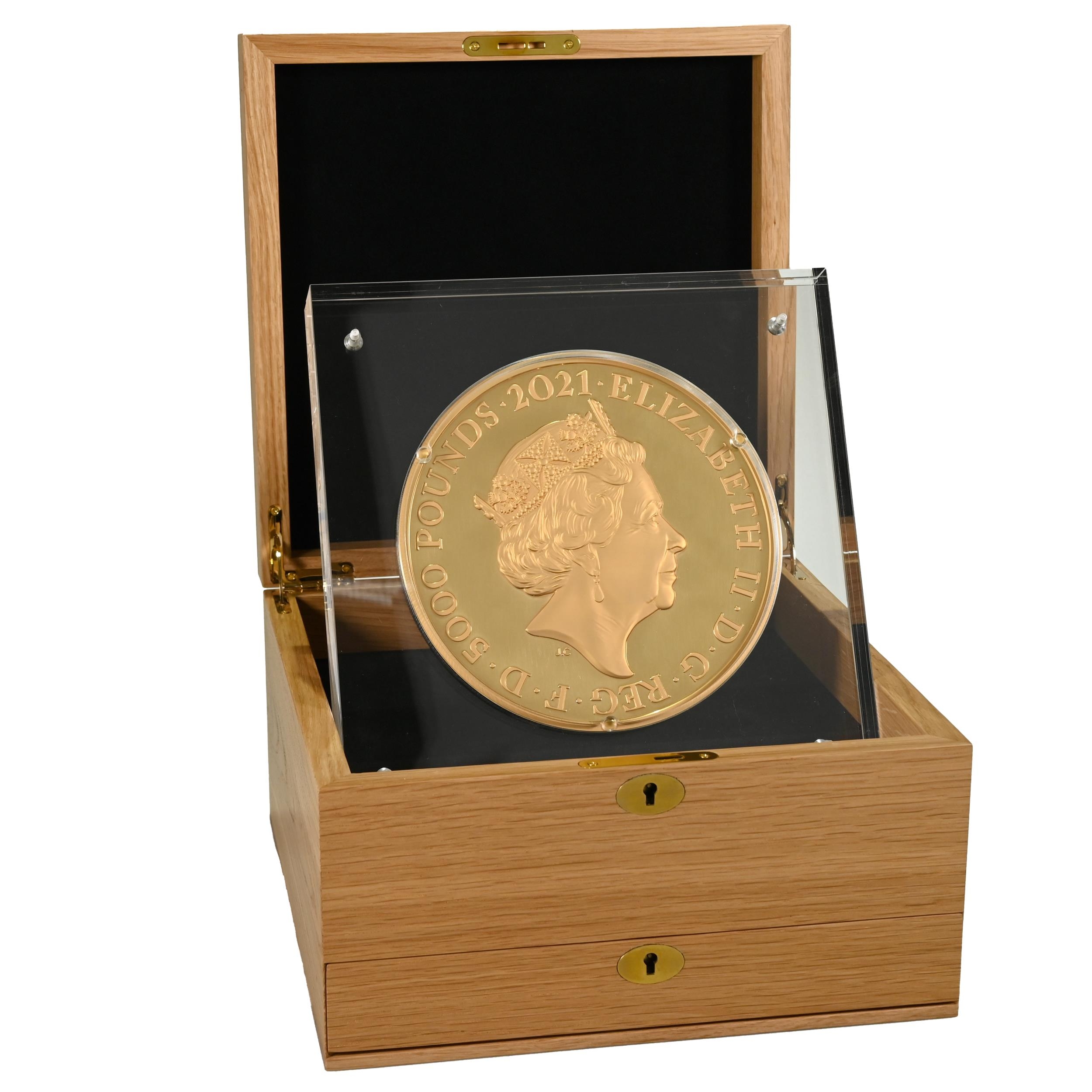 2021 Gothic Quartered Arms 5kg gold proof coin from The Royal Mint's ...
