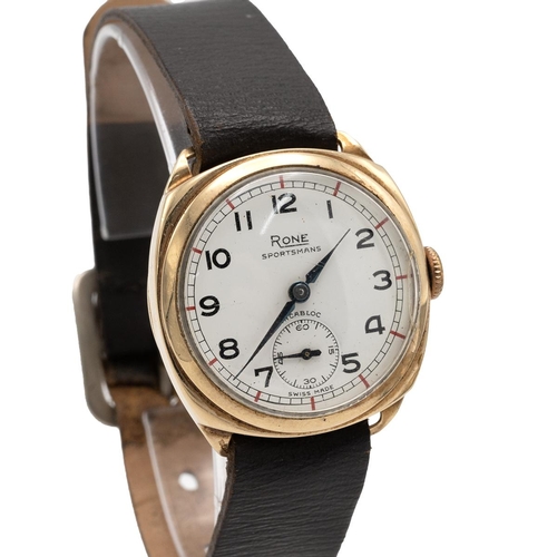 9ct gold lady's Walker watch with a spring-loaded strap, along with a ...