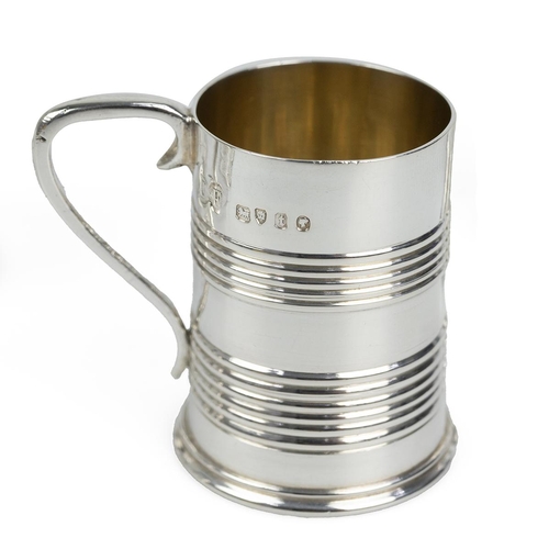 Set of six Victorian novelty silver tankards, each of usual form with a ...
