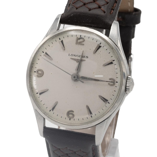 2x Longines manual wind watches. 35mm stainless steel case, white dial ...