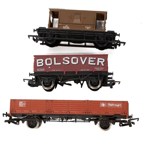 Box of OO gauge trains and rolling stock. Includes boxed Hornby High ...