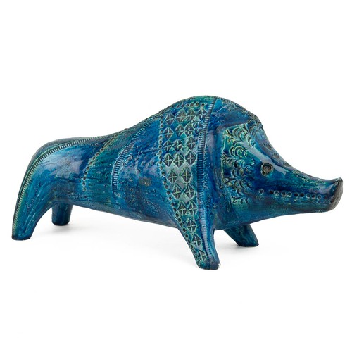 Aldo Londi (1911-2003, Italian) for Bitossi a Blue Boar glazed ceramic ...