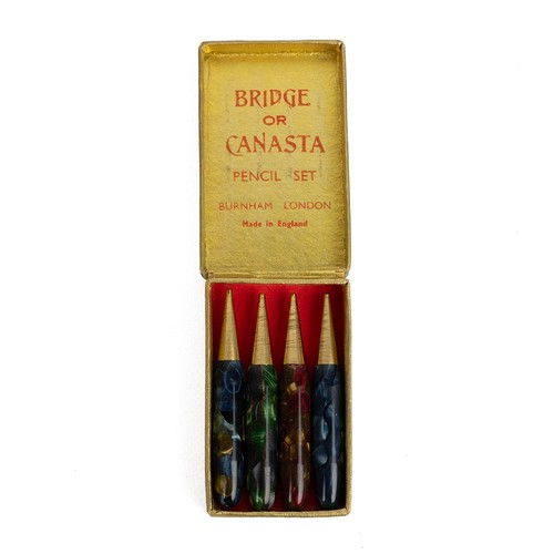 A Thuya Wood pen box, three Parker fountain pens, a boxed set of four ...